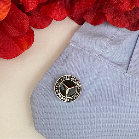 Accessories | Mercedes Benz Inspired Black And Silver Logo Cufflinks ...